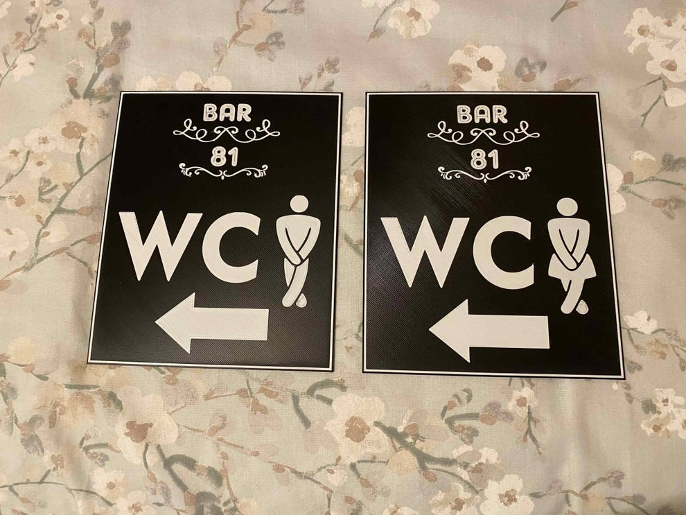 Cartel WC Baño Hombre/Mujer 3D | Señalización Original Aseos